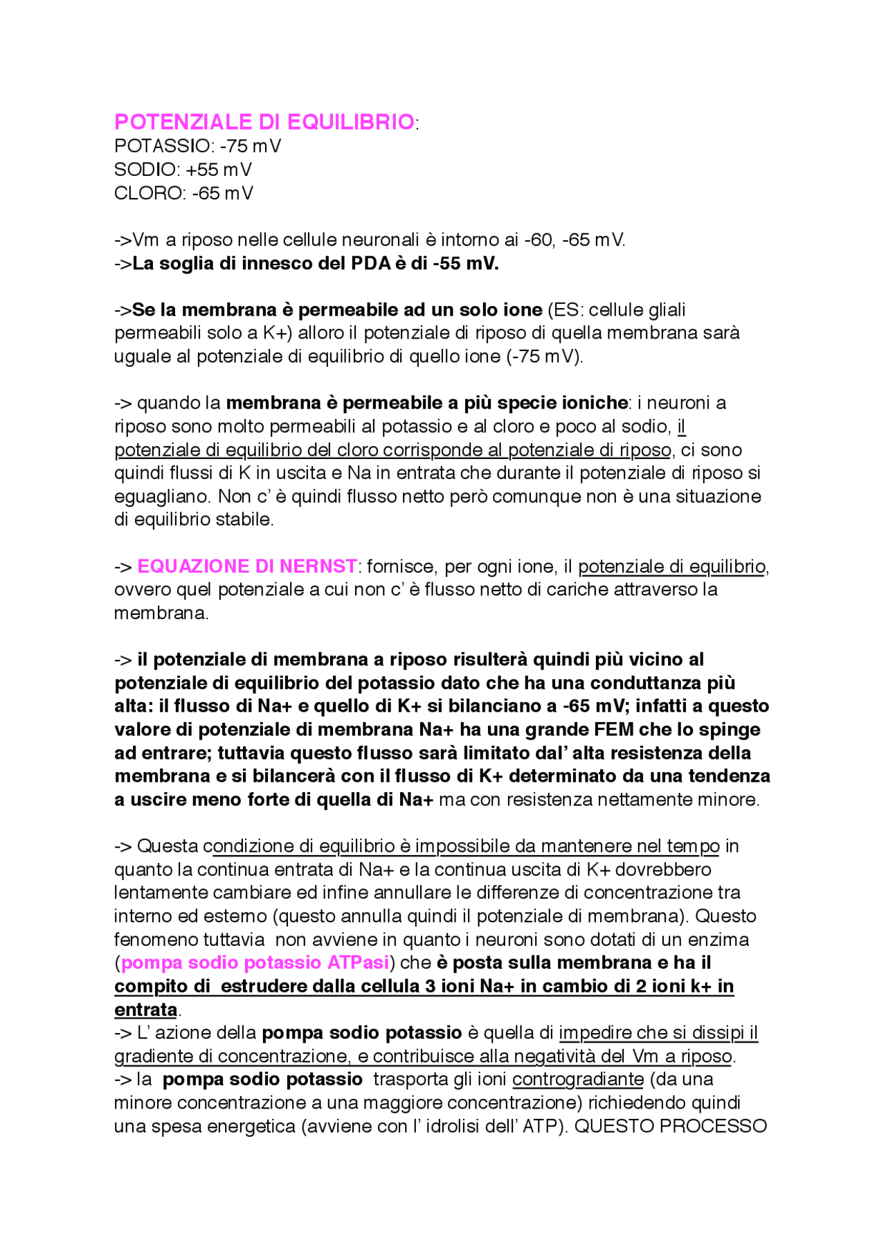 Modulo 1 Fondamenti Anatomo Fisiologici Docsity