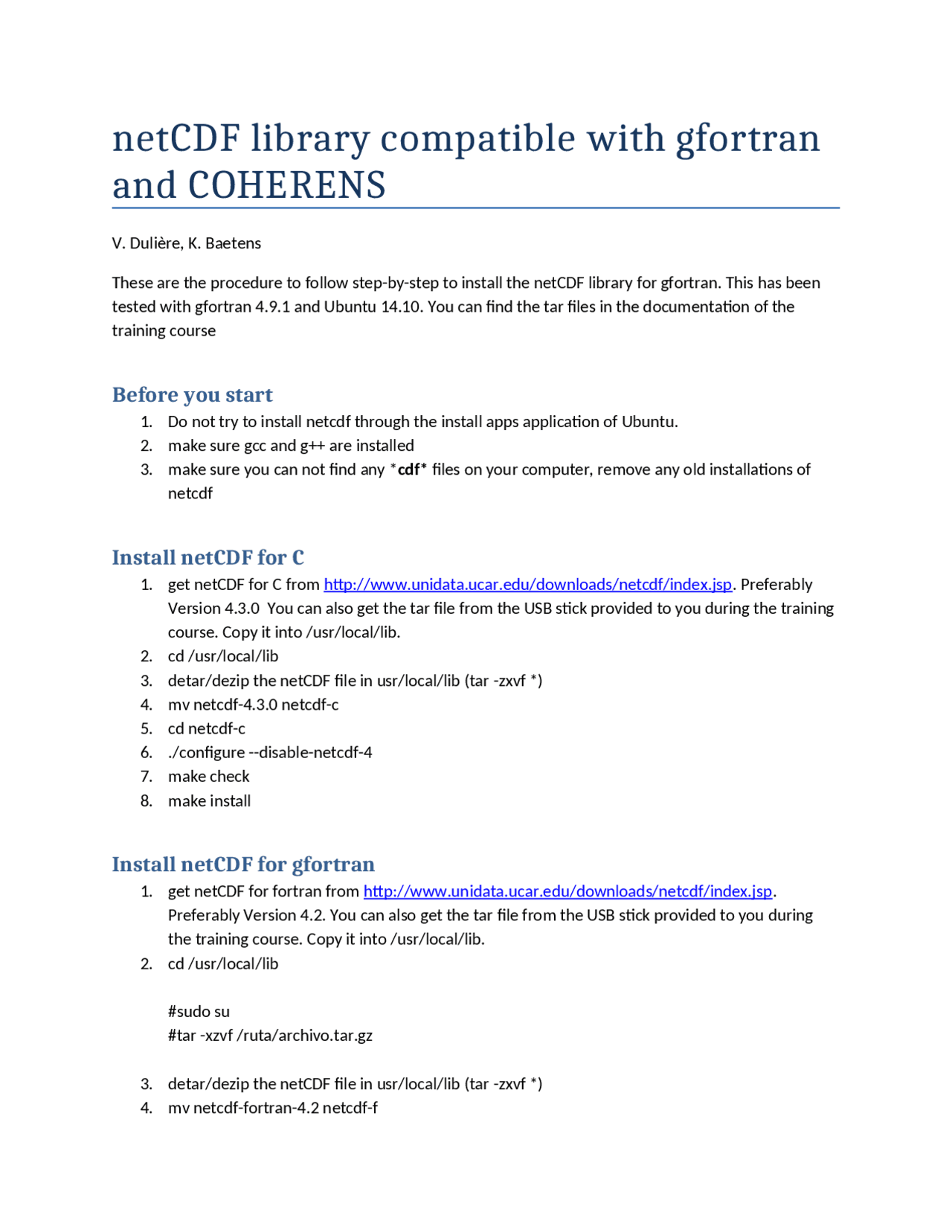 Netcdf Installationdocx Docsity 