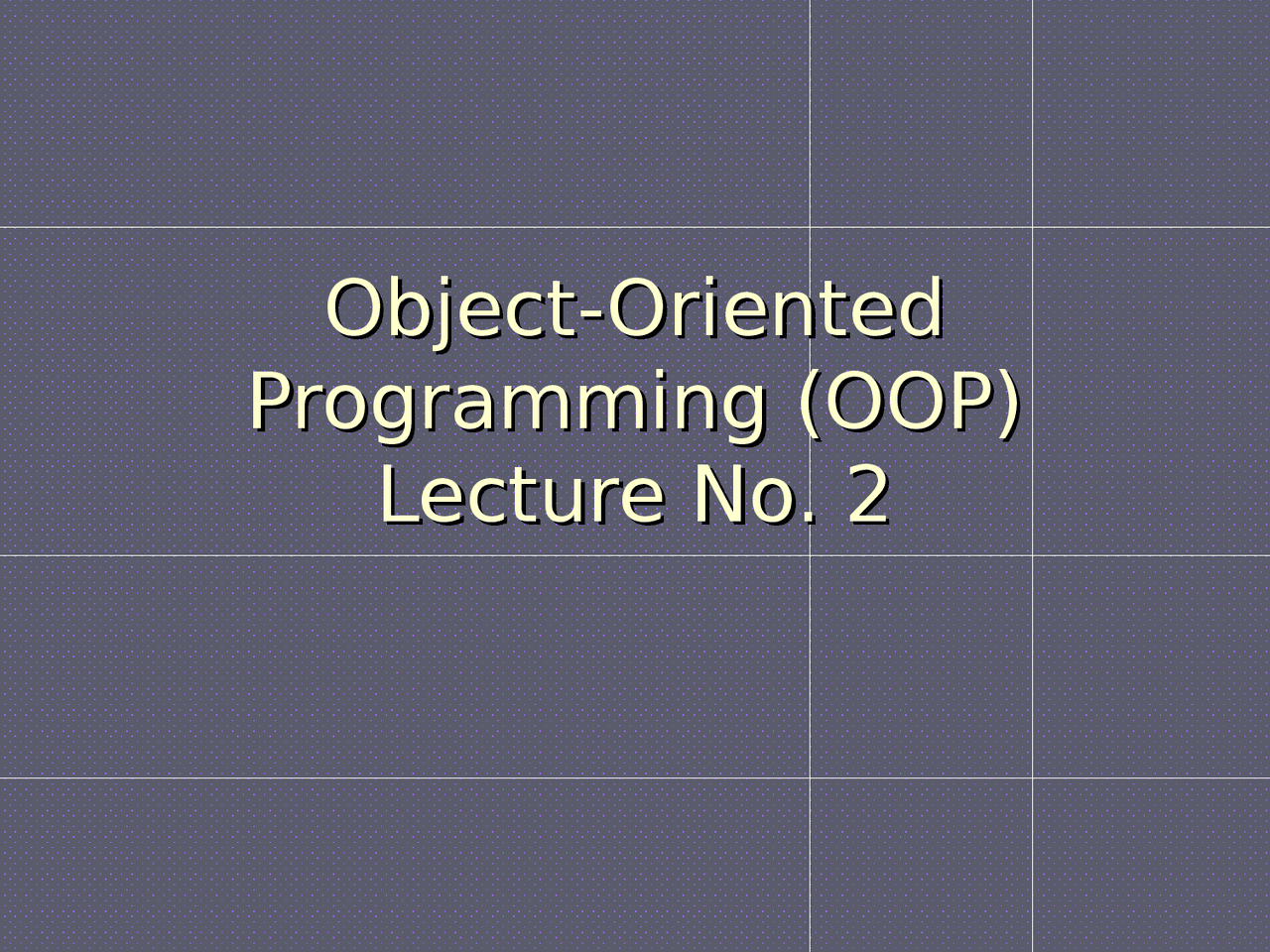 Object Oriented Programming Docsity