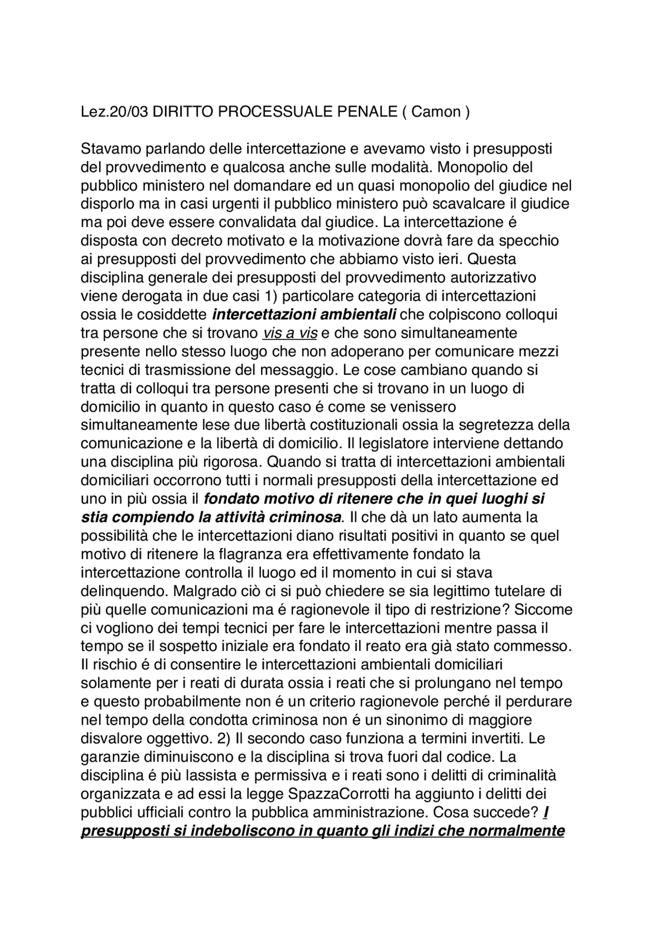 Lezione Procedura Penale Docsity