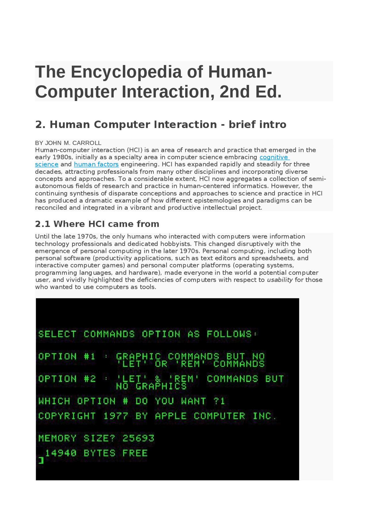 The Encyclopedia Of Human Computer Interaction Docsity