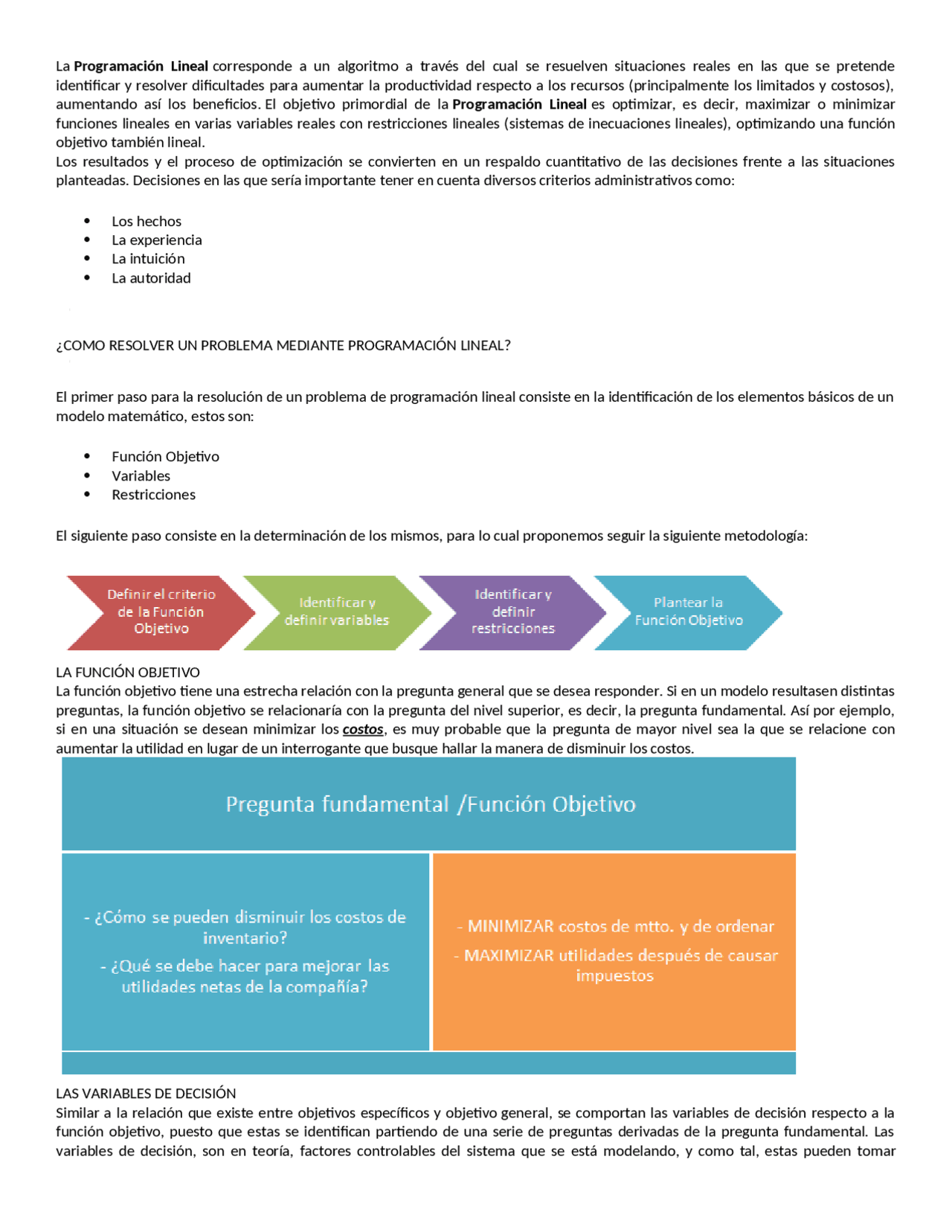Programacion Lineal Apuntes De Matemáticas Docsity