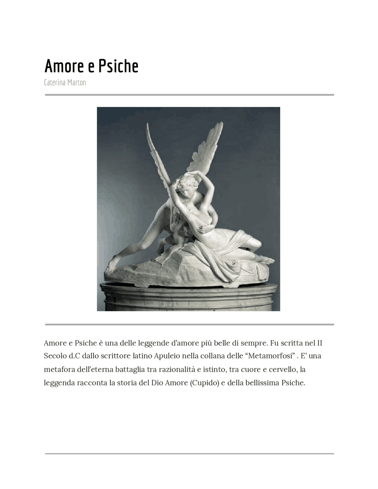 Il Mito Di Amore E Psiche Docsity