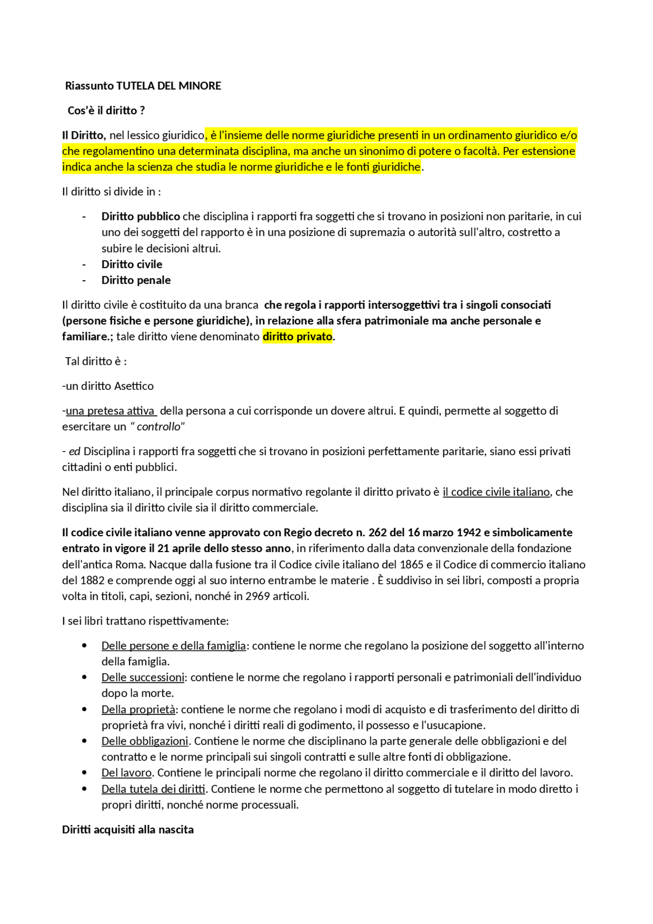 Appunti Riassunto Tutela Del Minore Appunti Di Diritto Privato Docsity