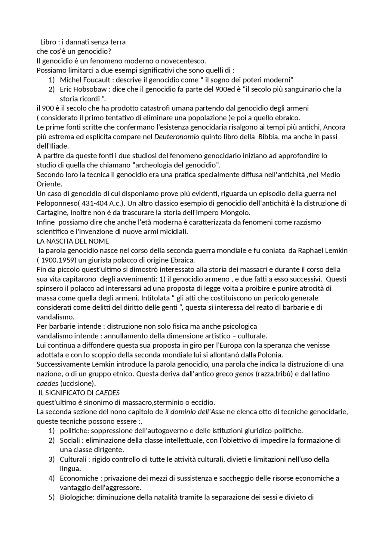 I Dannati Senza Terra Docsity