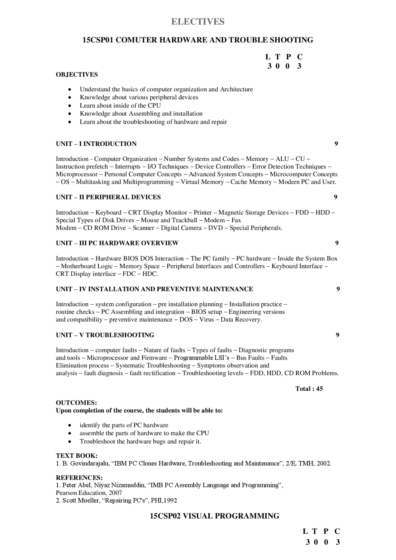 Be Syllabus In Cse Department Docsity