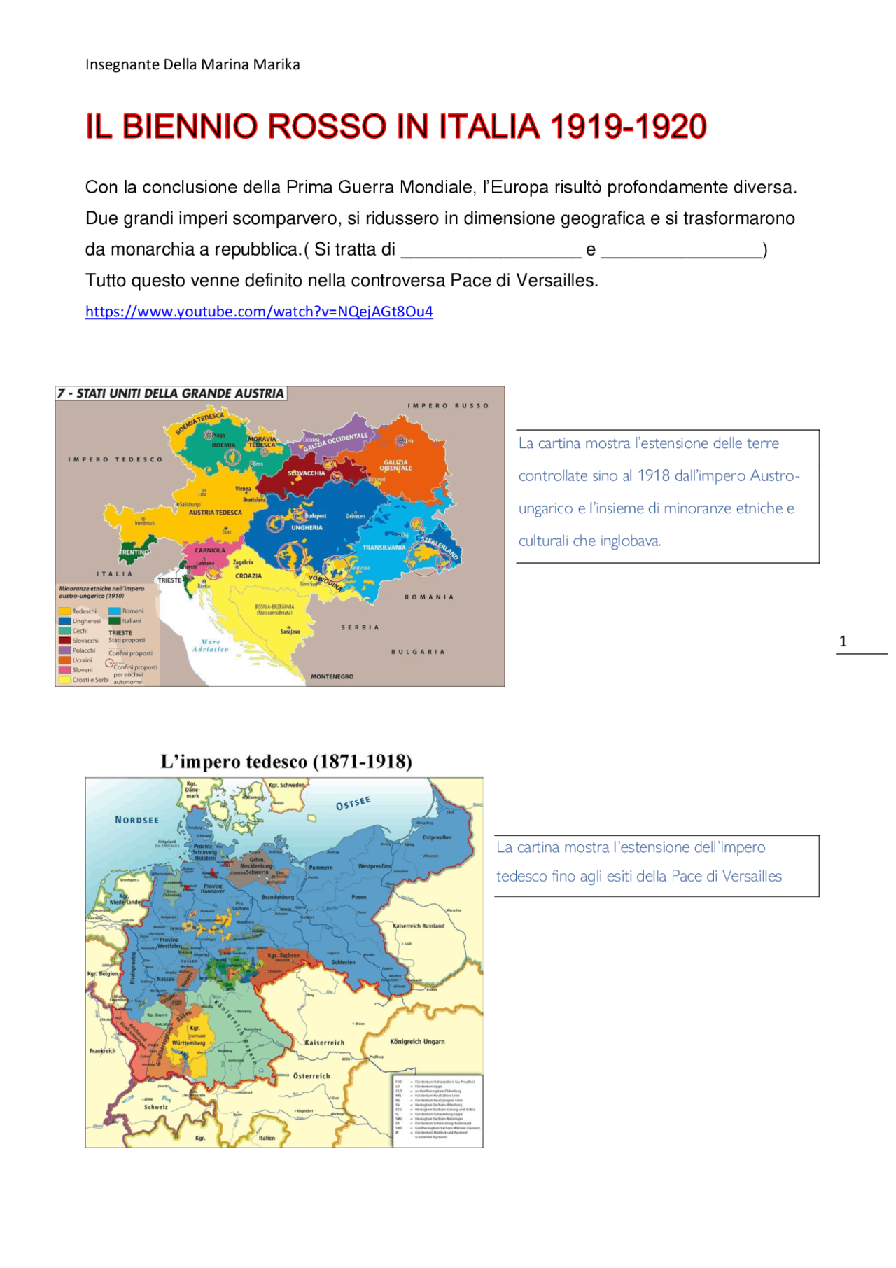 BIENNIO ROSSO IN PILLOLE - Docsity