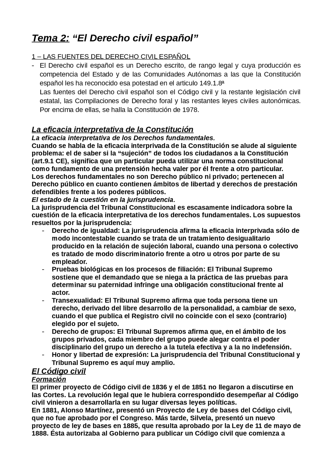 Tema 2 Derecho Civil Docsity