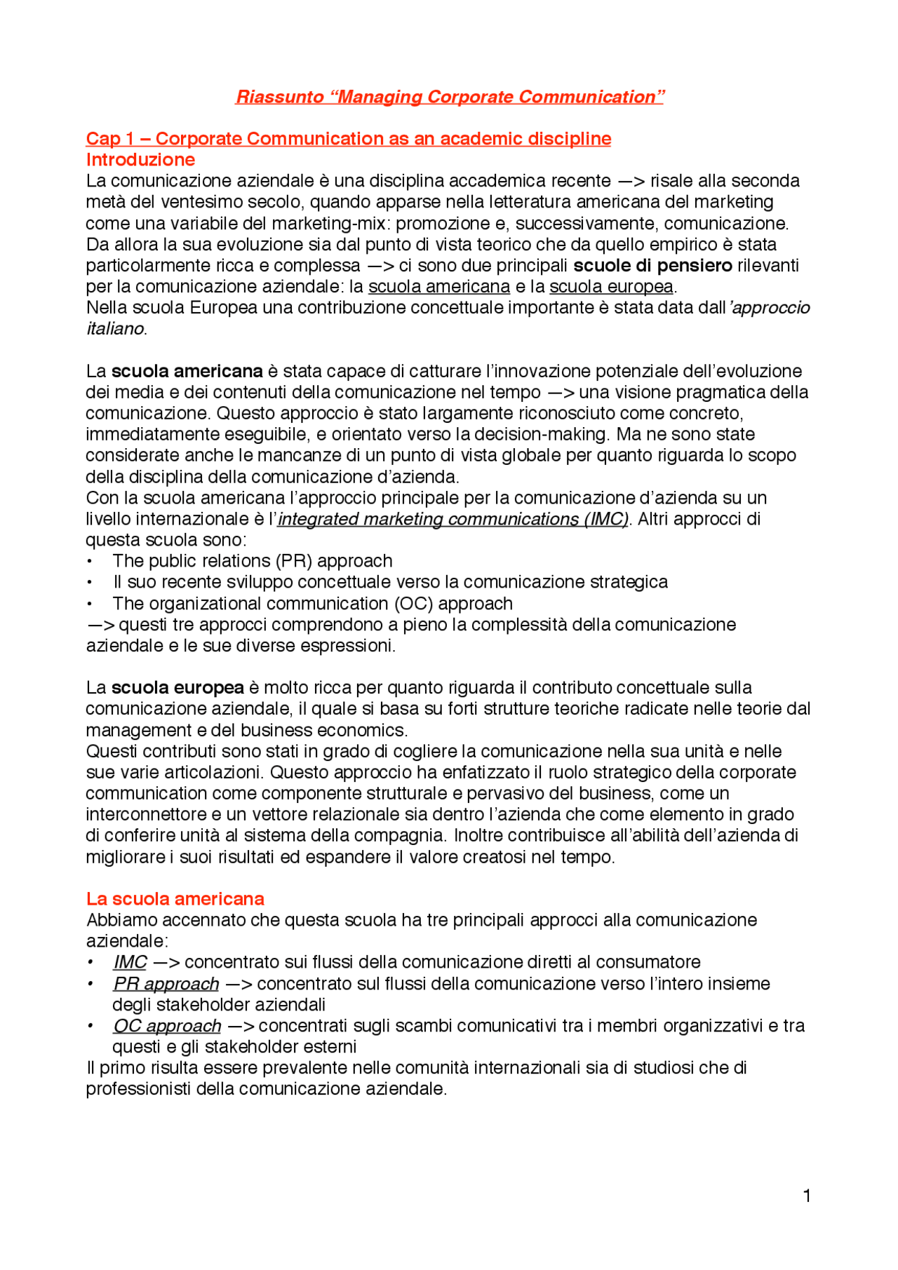 Managing Corporate Communication Docsity