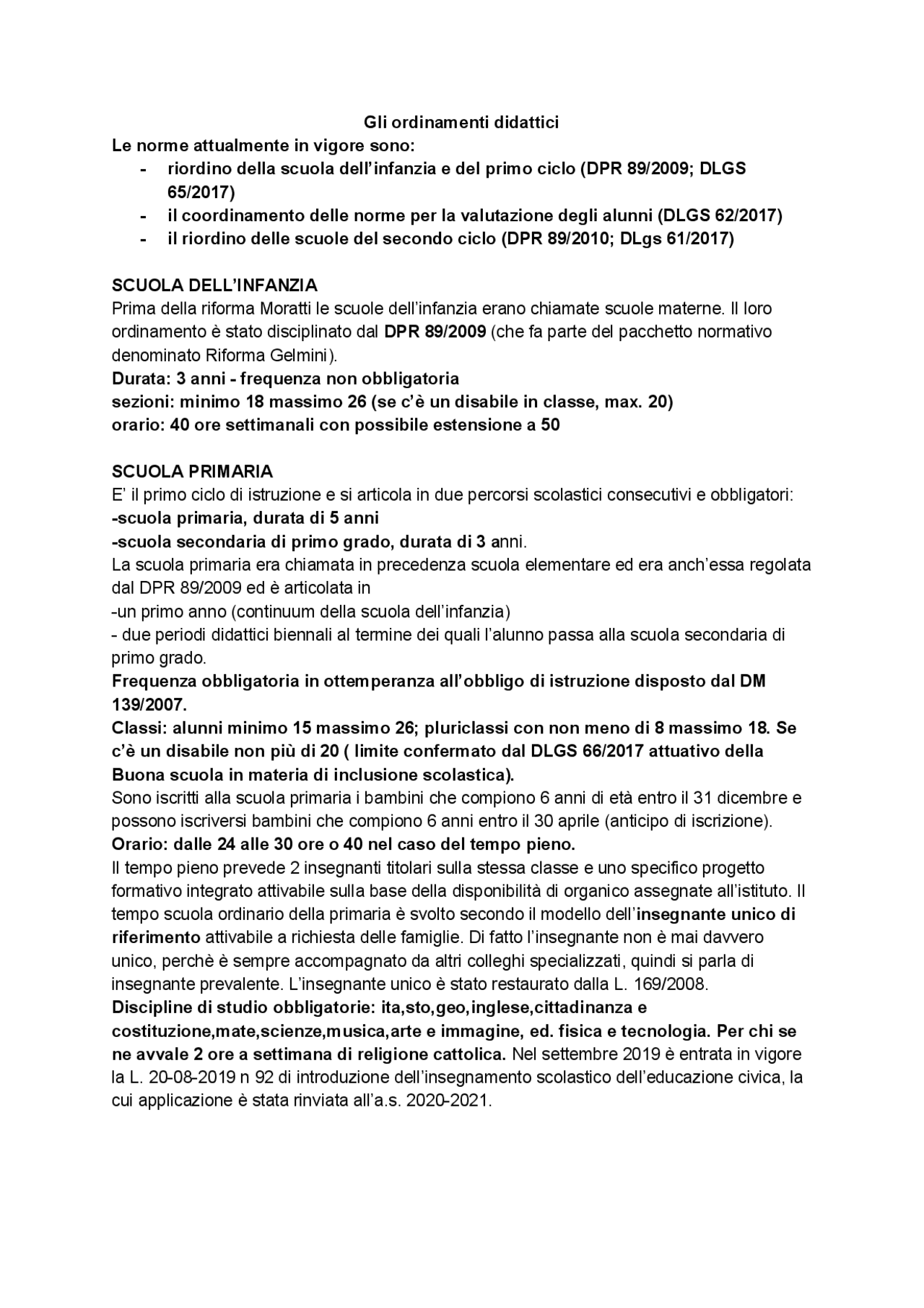 Legislazione Scolastica Tfa Sostegno 2022 Vii Ciclo Docsity