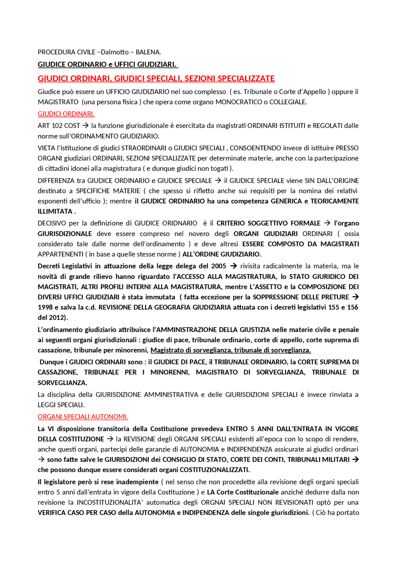 Appunti Di Procedura Civile Dal Manuale Balena Appunti Di Diritto