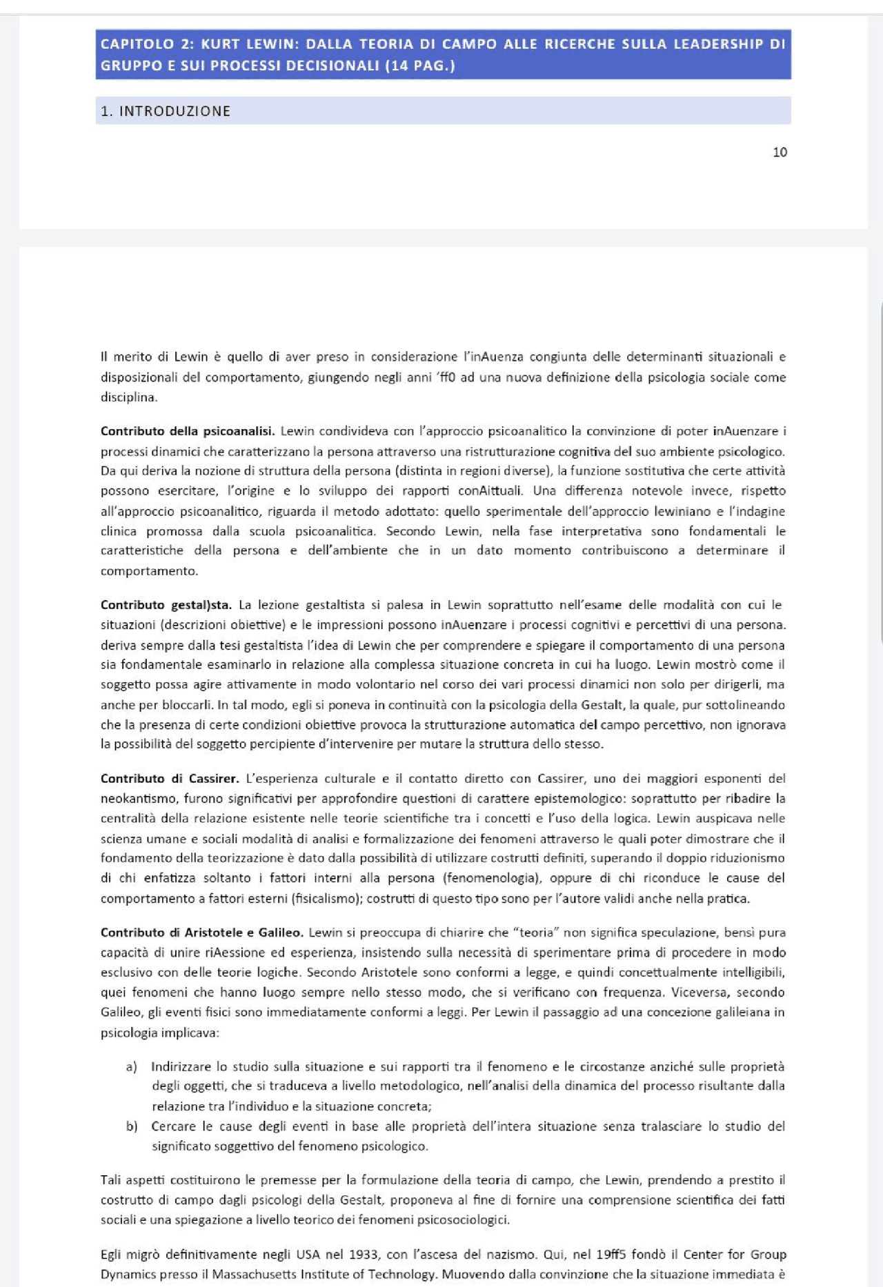 Kurt Lewin: dalla teoria di campo alle ricerche sulla leaderhip di gruppo e sui processi ...