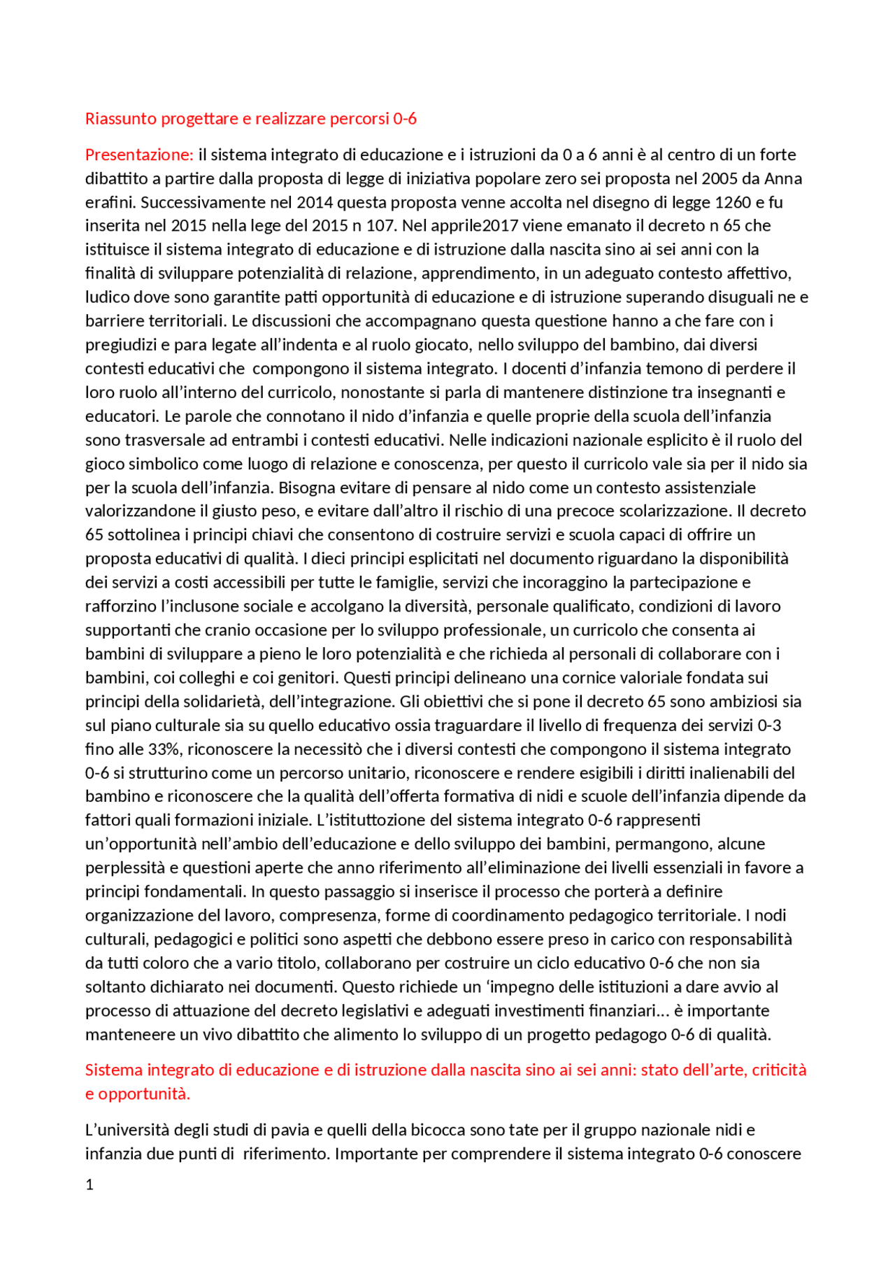 Riassunto Progettare E Realizzare Percorsi 0 6 Docsity