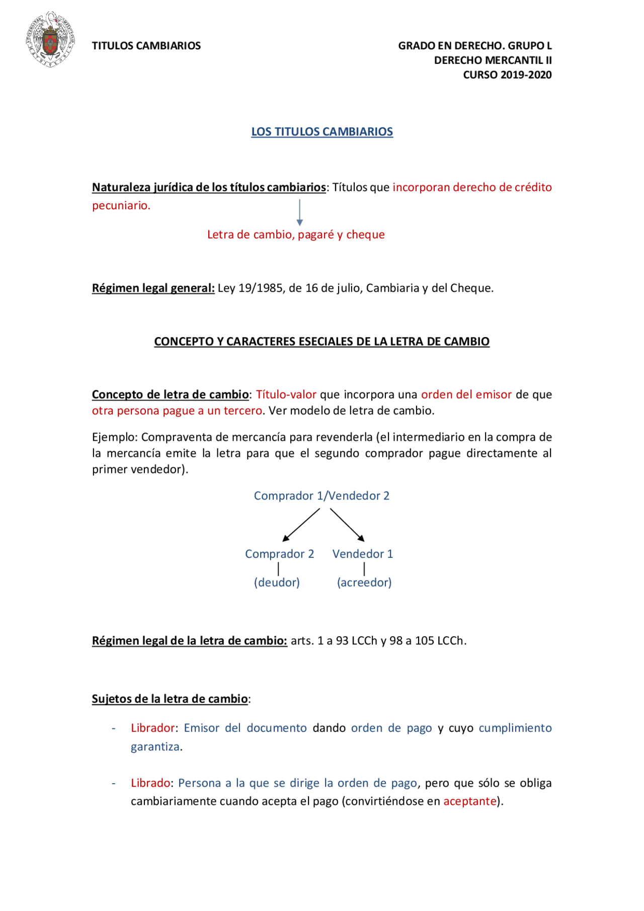Letras de Cambio y Pagarés: Conceptos, Sujetos y Procedimientos - Prof ...