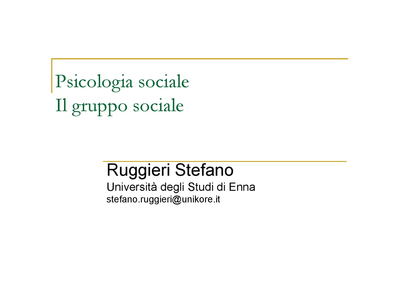 Il Gruppo Sociale E Linclusione Docsity