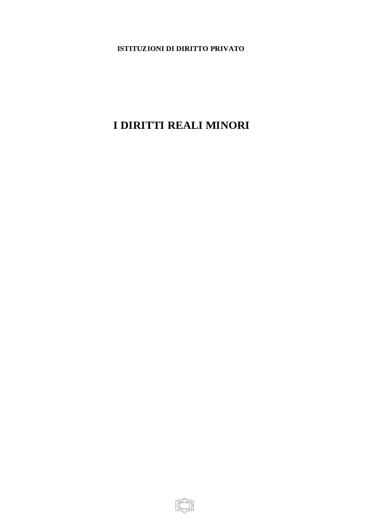 I Diritti Reali Minori Docsity