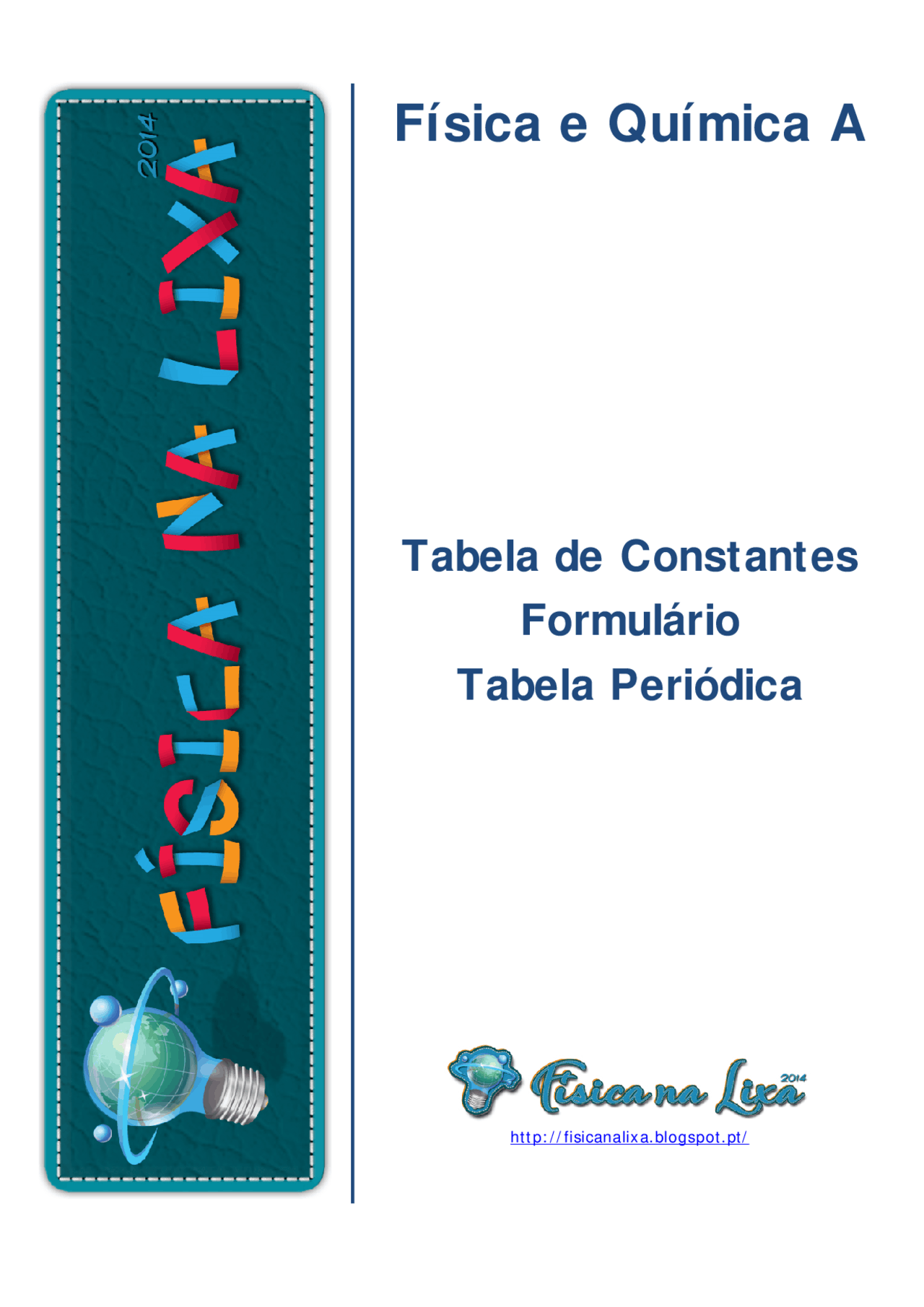 Formulário de exame de FQ - Docsity