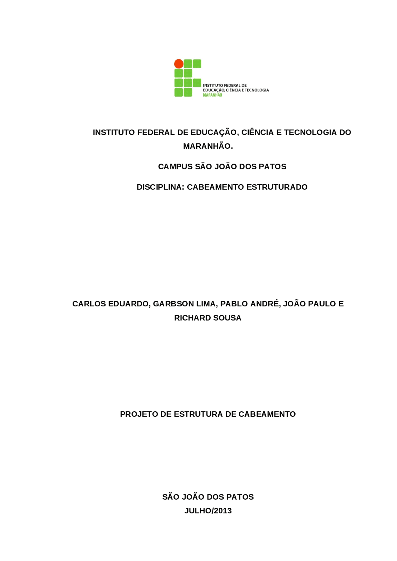 Téc Em Redes De Computadores Ifma Docsity