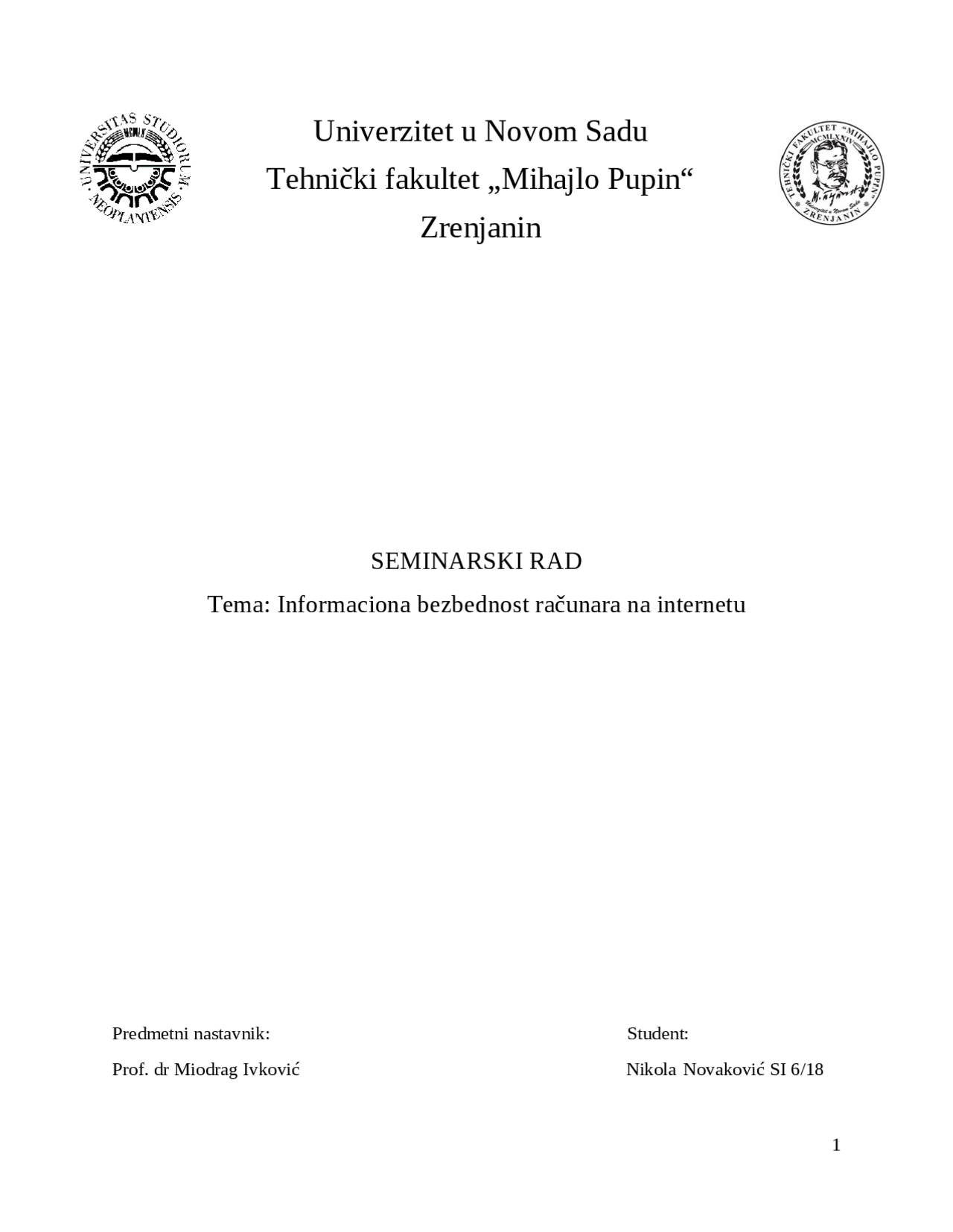 Virusi u racunarimaa | Rezime' predlog Informatika - Docsity