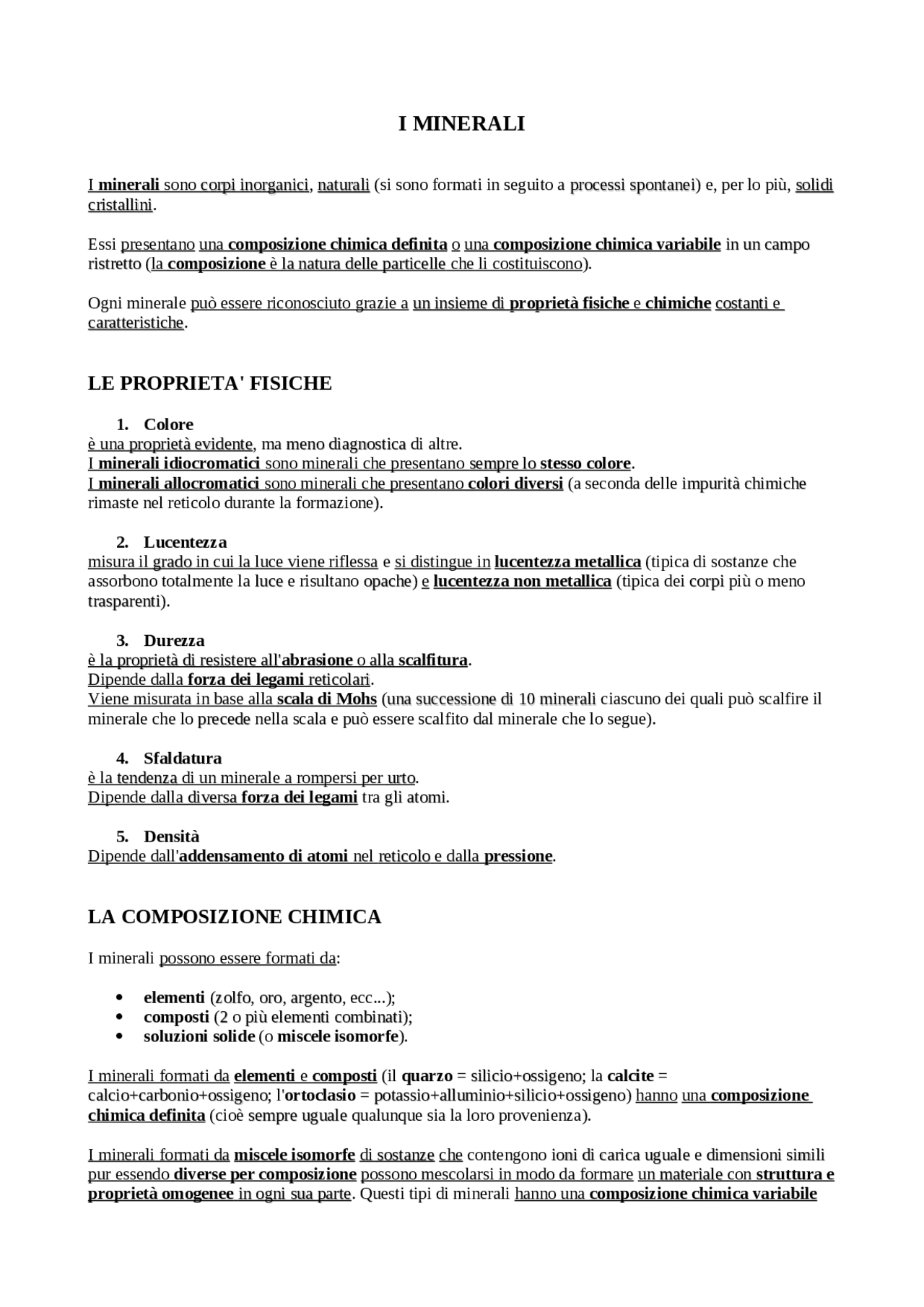 I Minerali Scienze Della Terra Docsity