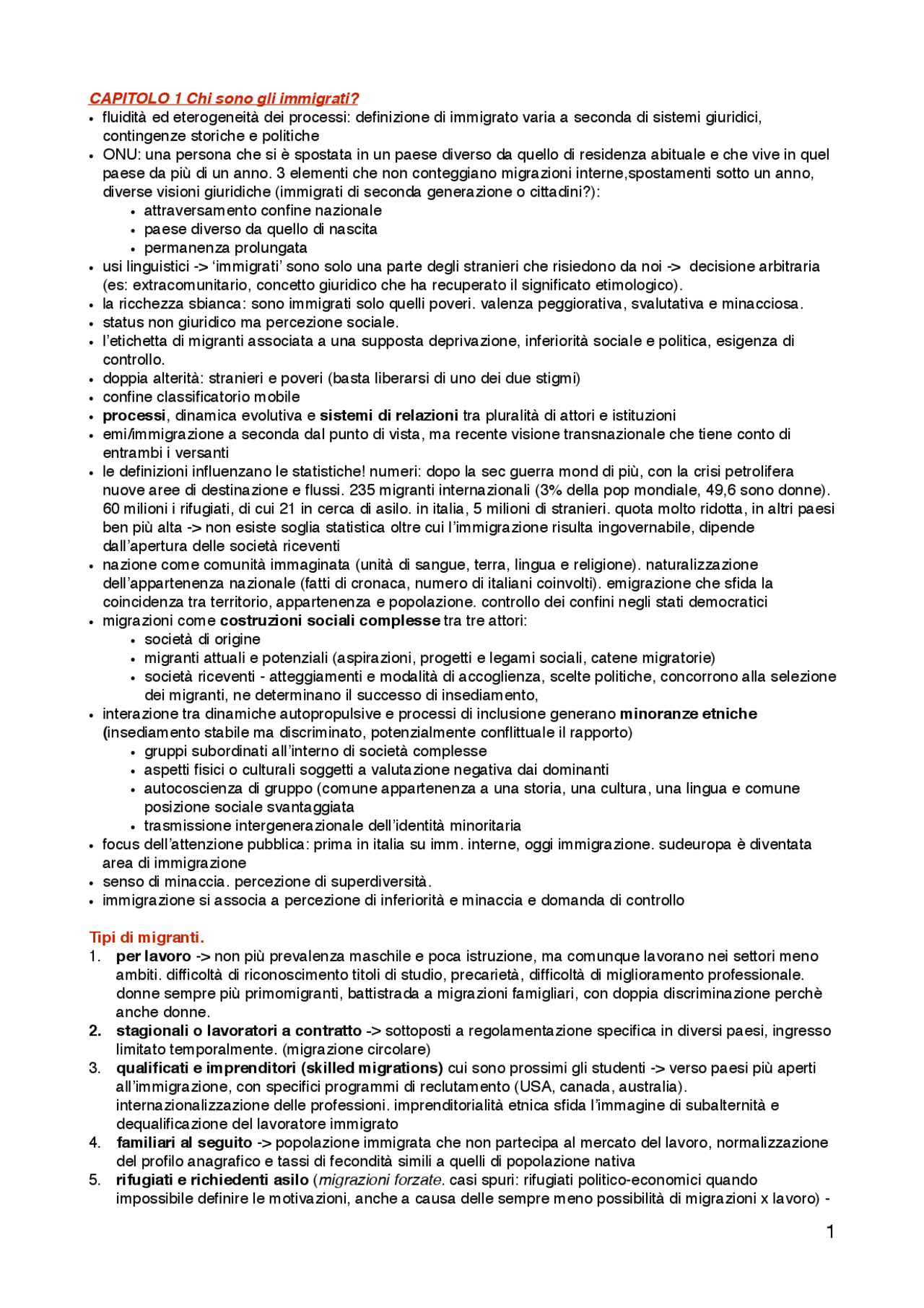 Sociologia Dei Processi Migratori Docsity