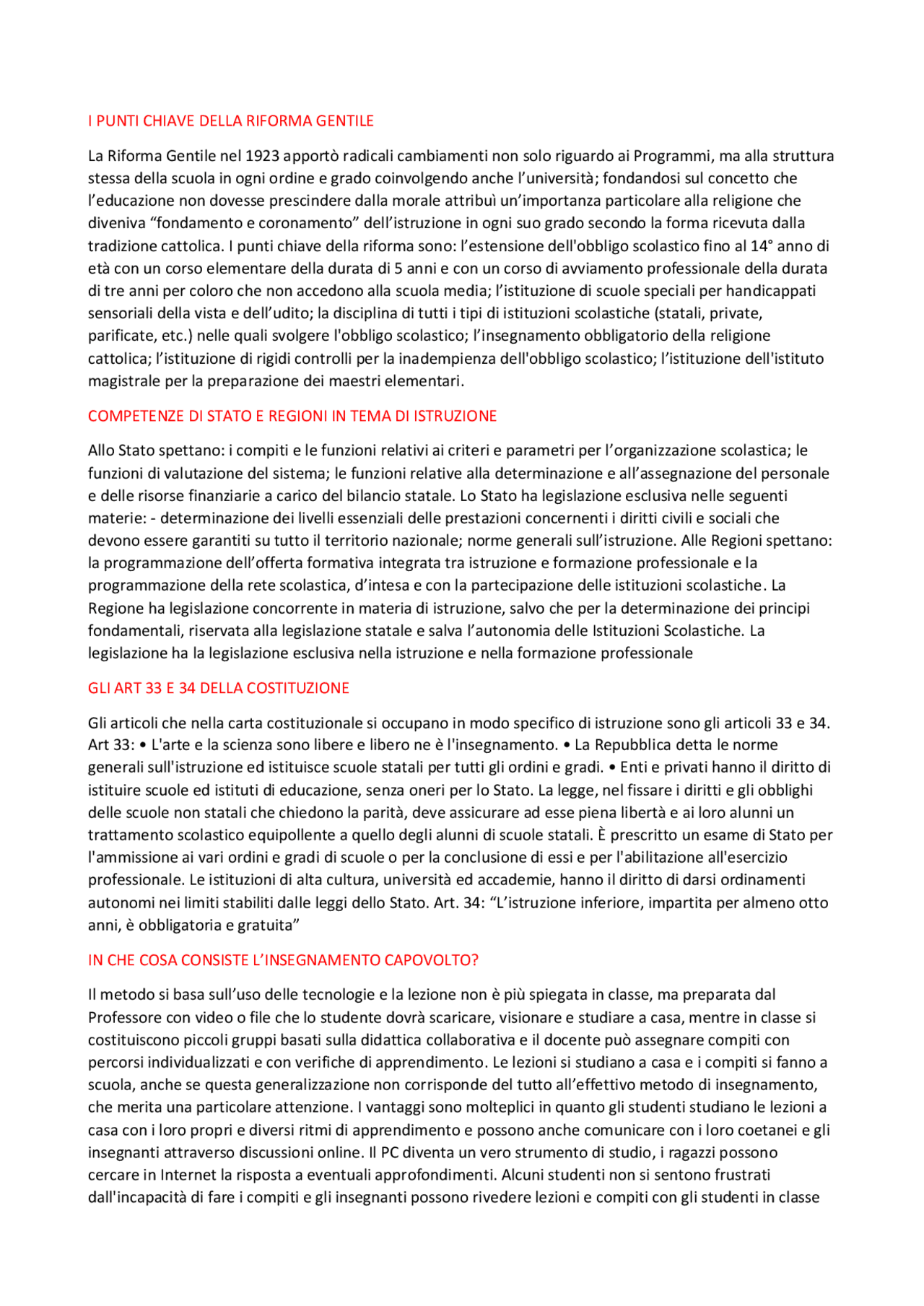 Domande Aperte Di Principi Legislazione E Management Scolastco Docsity