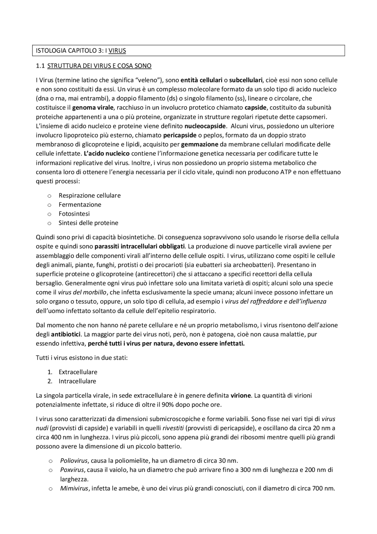 Istologia Dalle Donne Riassunto Capitolo 3 Virus Docsity
