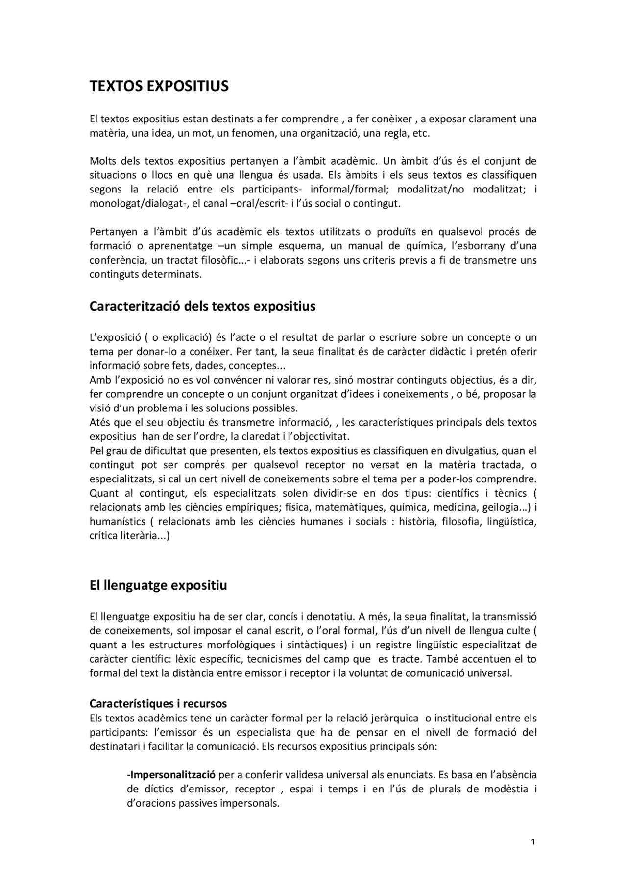 Textos expositius amb bona qualitat - Docsity