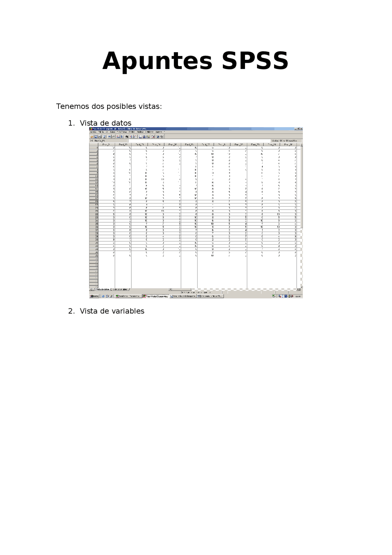 Apuntes Sobre Uso De Spss Para Análisis Estadístico Docsity