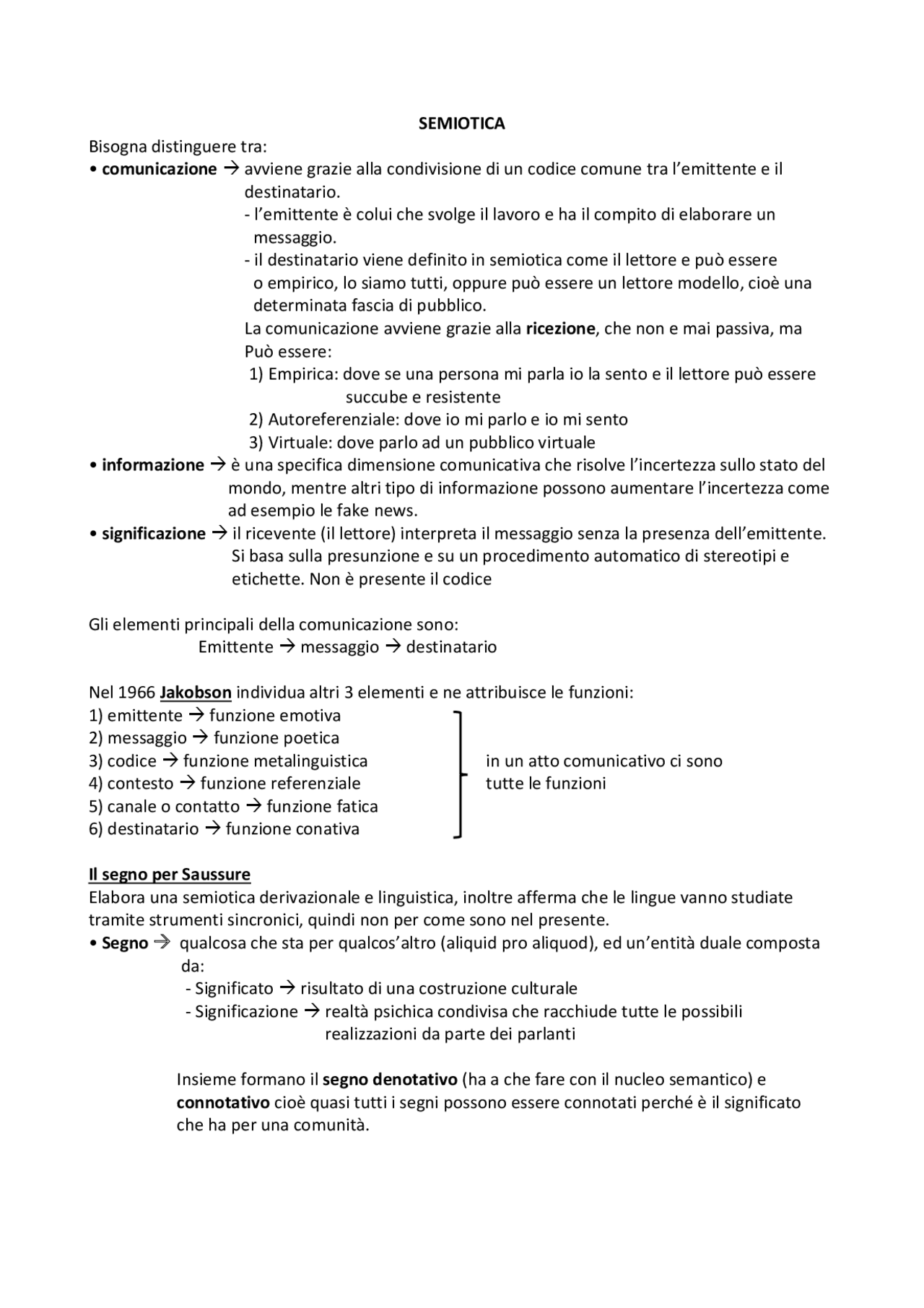 Semiotica A Appunti Di Semiotica Di Scienze Della Comunicazione Docsity