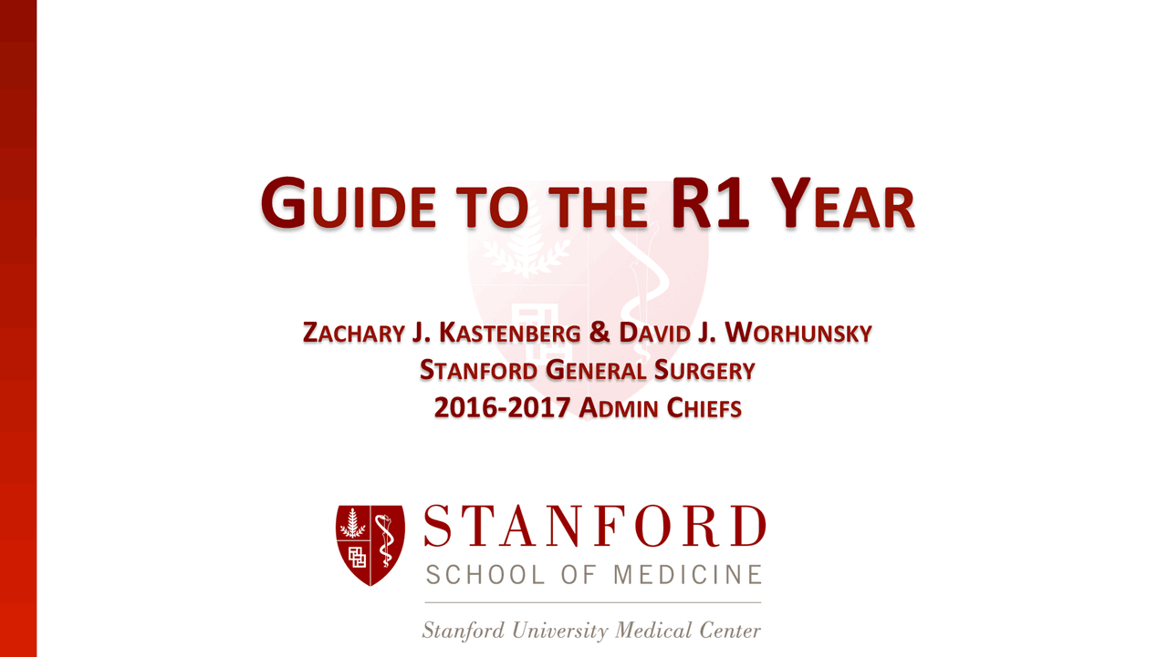Guide to R1 year medical doctor - Docsity
