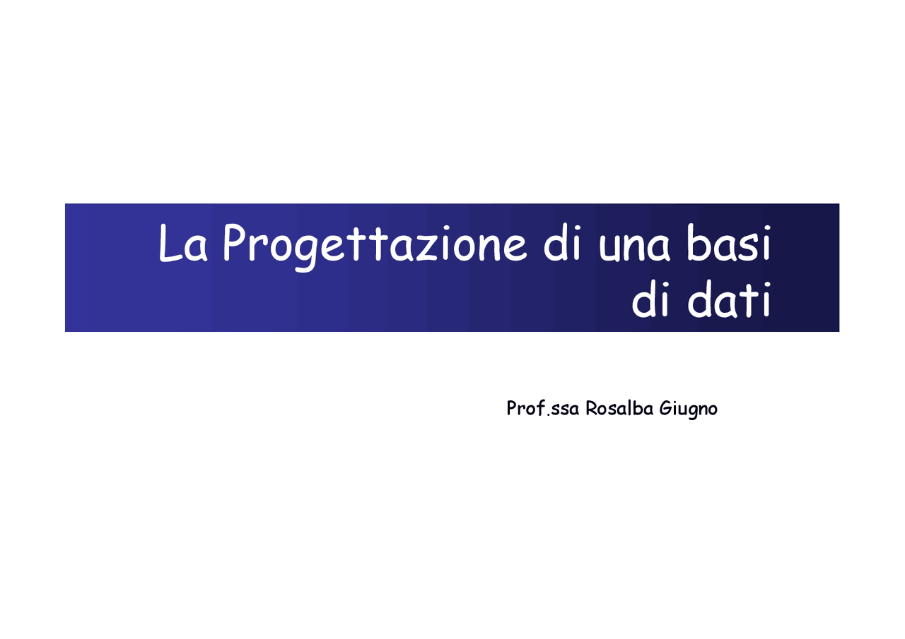 Progettazione Database Docsity