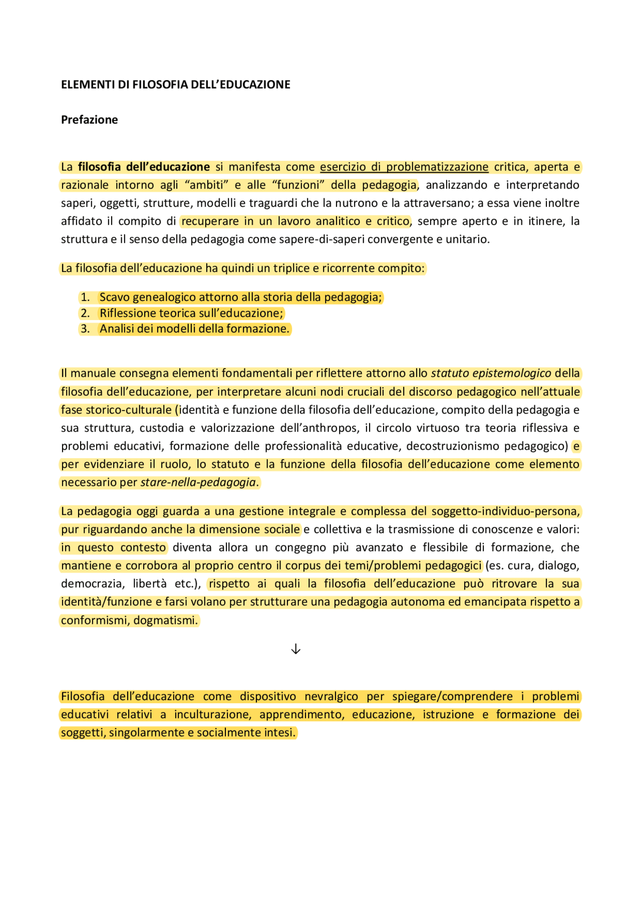 Elementi Di Filosofia Delleducazione Docsity