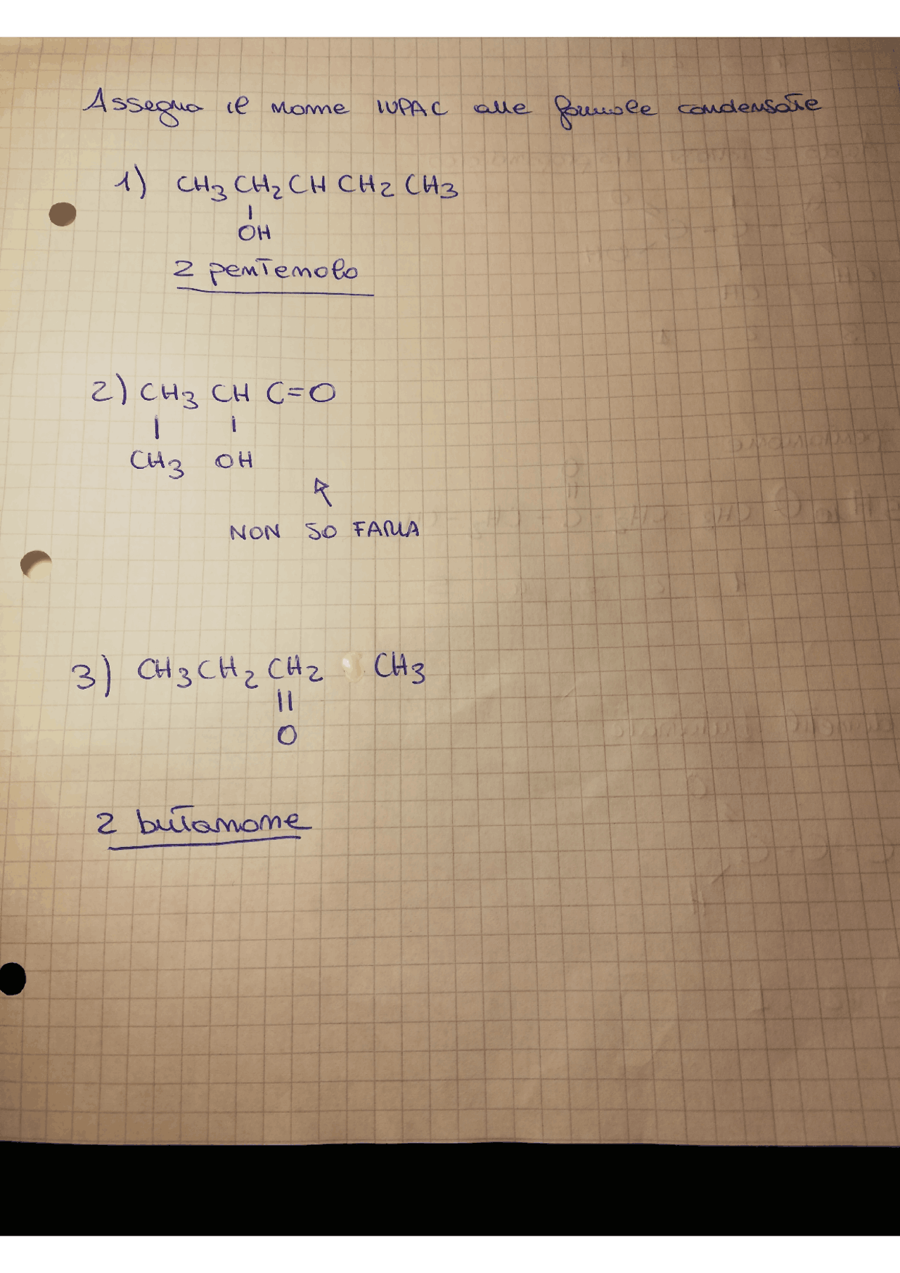 Formule di struttura e formule condensate,nomi IUPAC | Esercizi di ...
