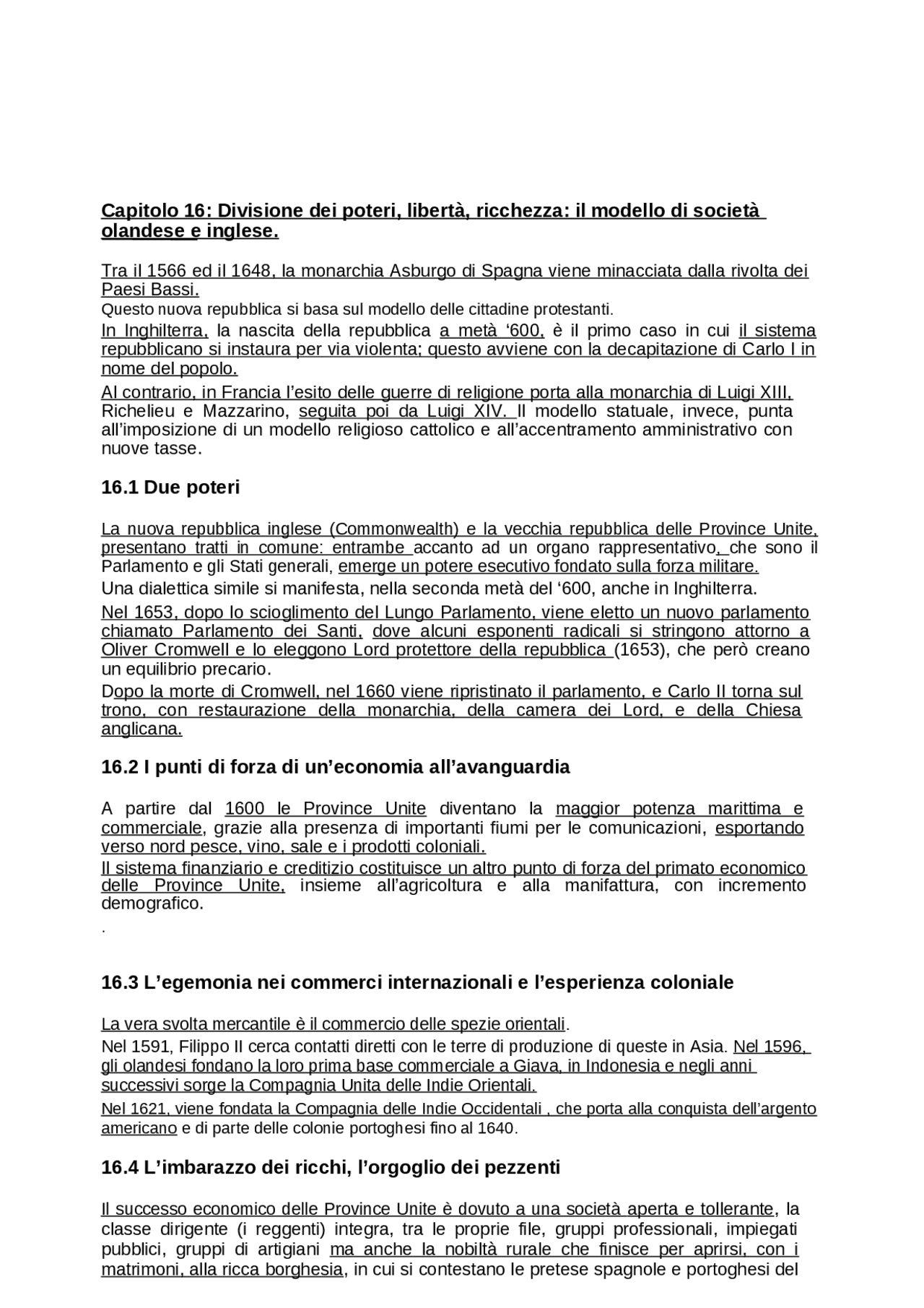 Storia Moderna Riassunto Docsity