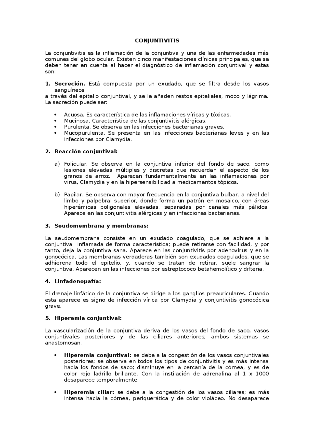 Oftalmologia De La Conjuntiva Apuntes De Oftalmología Docsity
