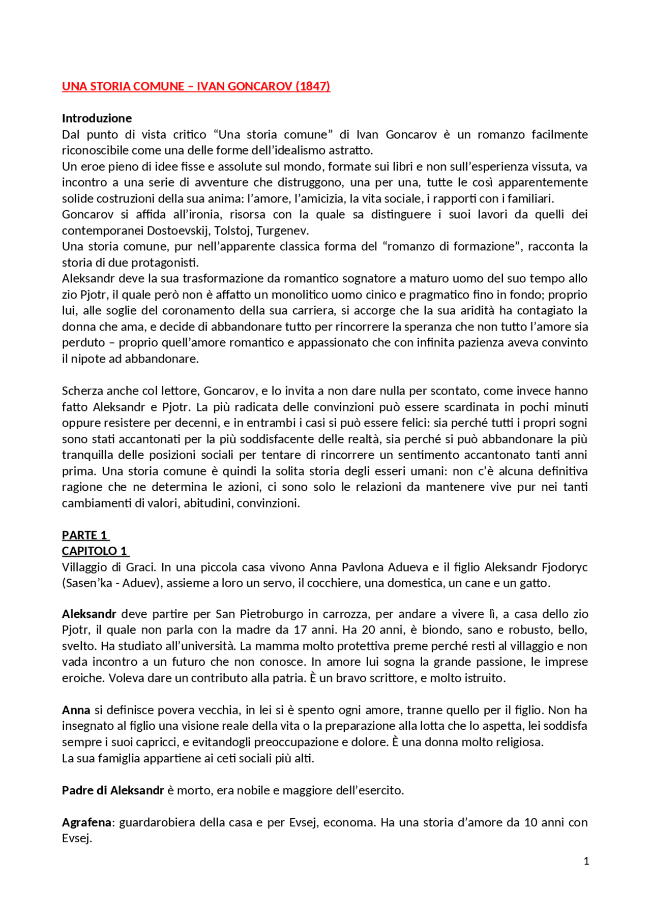 UNA STORIA COMUNE appunti - Docsity