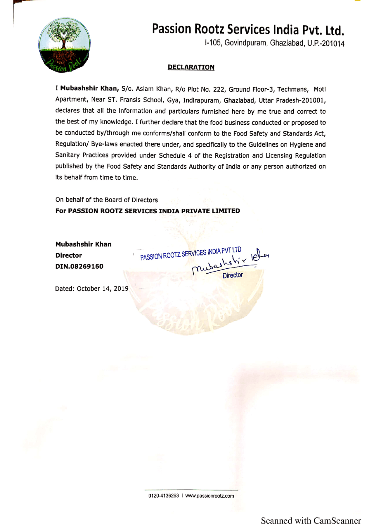 Fssai Declaration Fssai Docsity