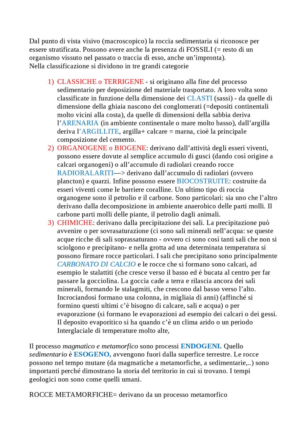 Appunti Sulle Rocce E Sulla Terra Docsity
