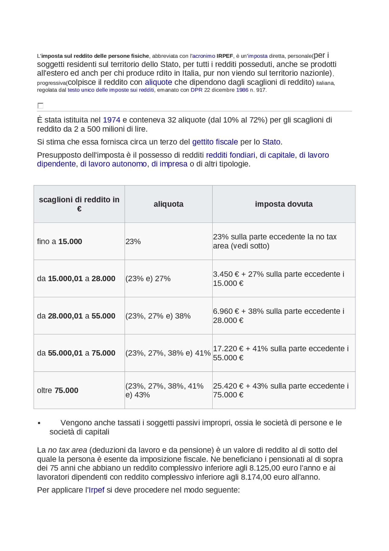 Irpef La Tasa Più Odiata Docsity