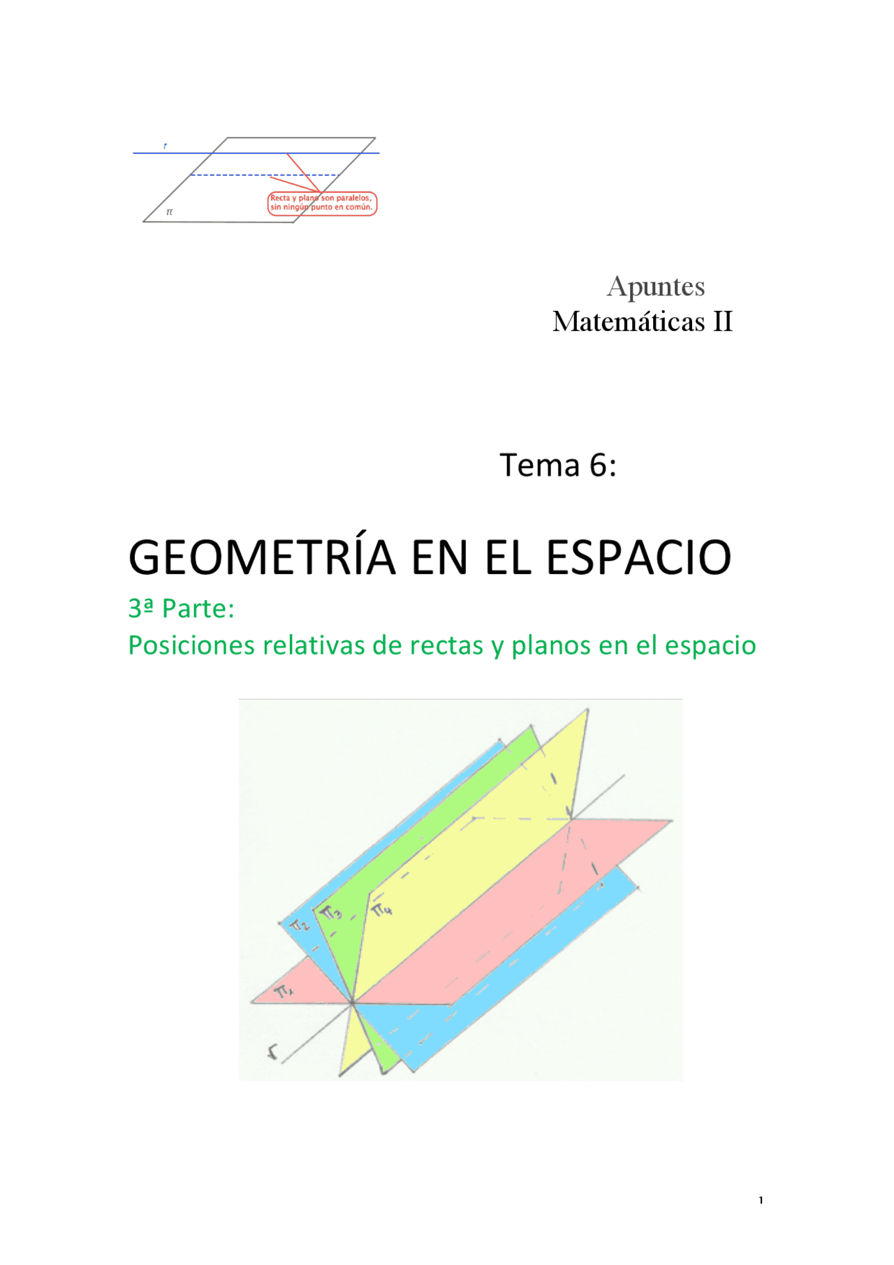 Geometría espacial de Matemáticas - Docsity