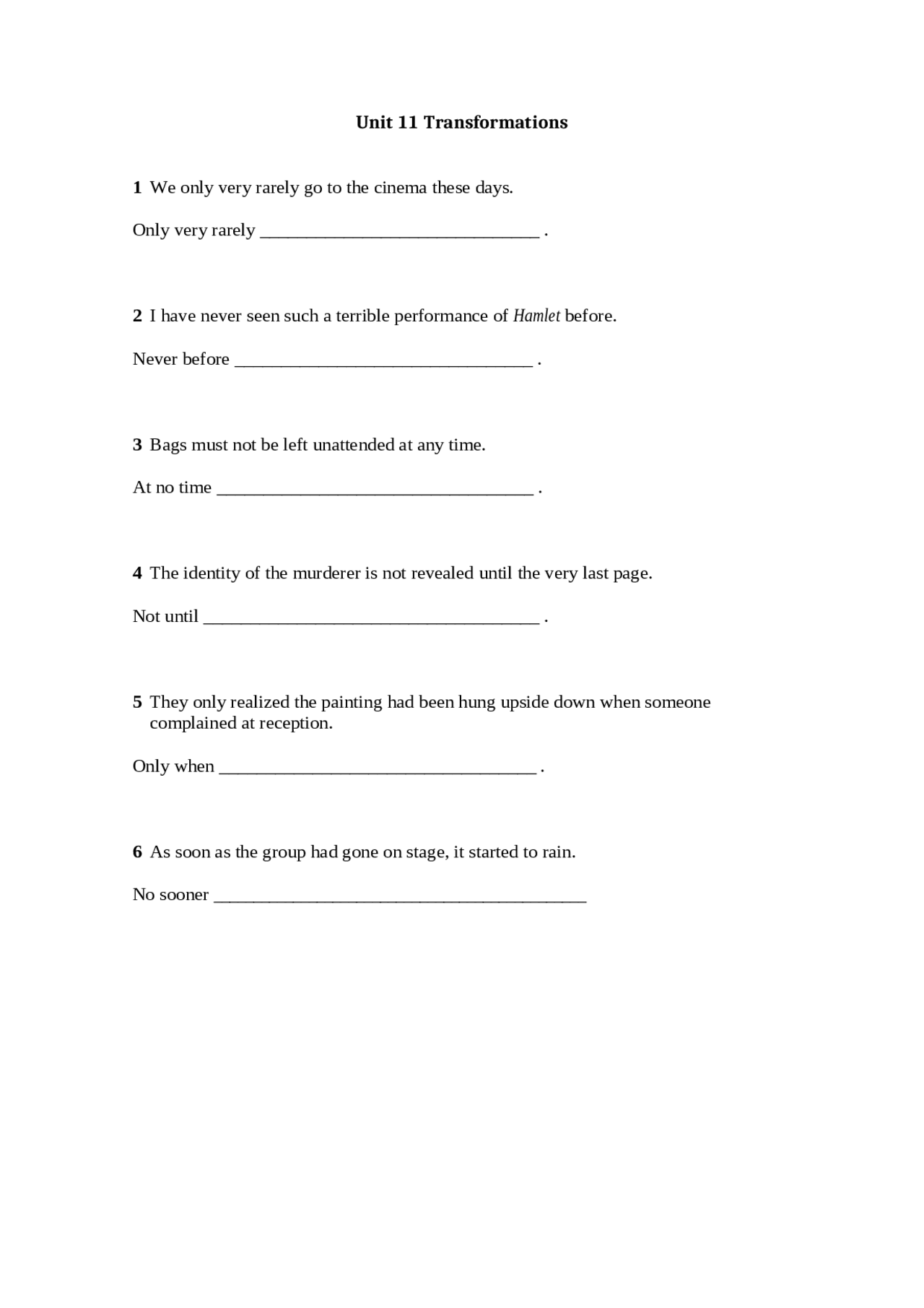 Use Of English Exercises For Advanced Exam Docsity Use Of English Exercises For Advanced Exam Docsity