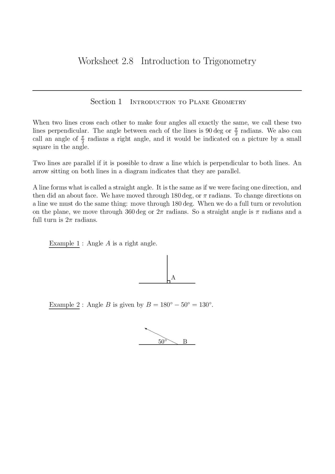 Introduction To Trignometry Docsity