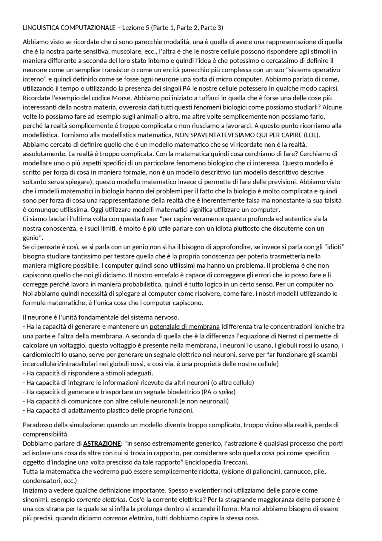 Quinta Lezione Computazionale Docsity