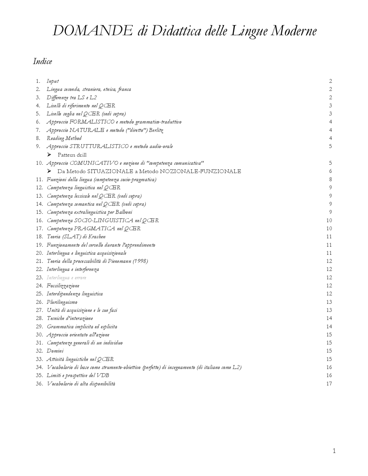 Domande Frequenti Esame Didattica Delle Lingue Moderne Docsity