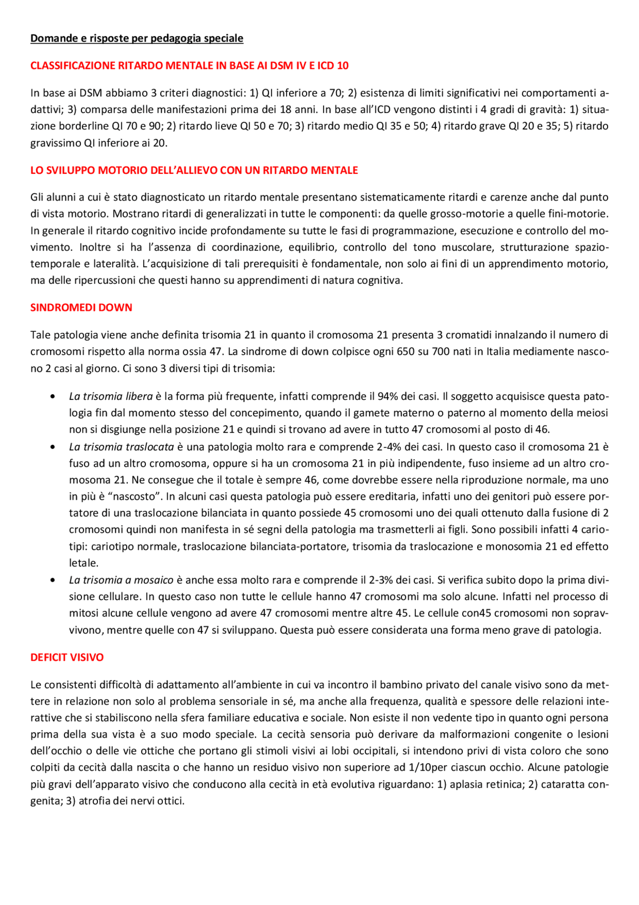 Domande Riassuntive Utili Ai Fini Dellesame Docsity