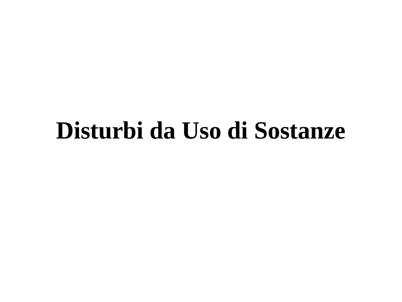Disturbi Da Uso Di Sostanze Docsity