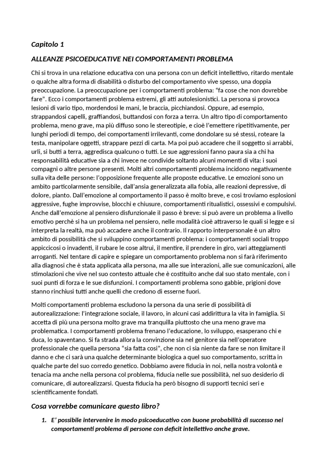Comportamenti Problema E Alleanze Psicoeducative Docsity
