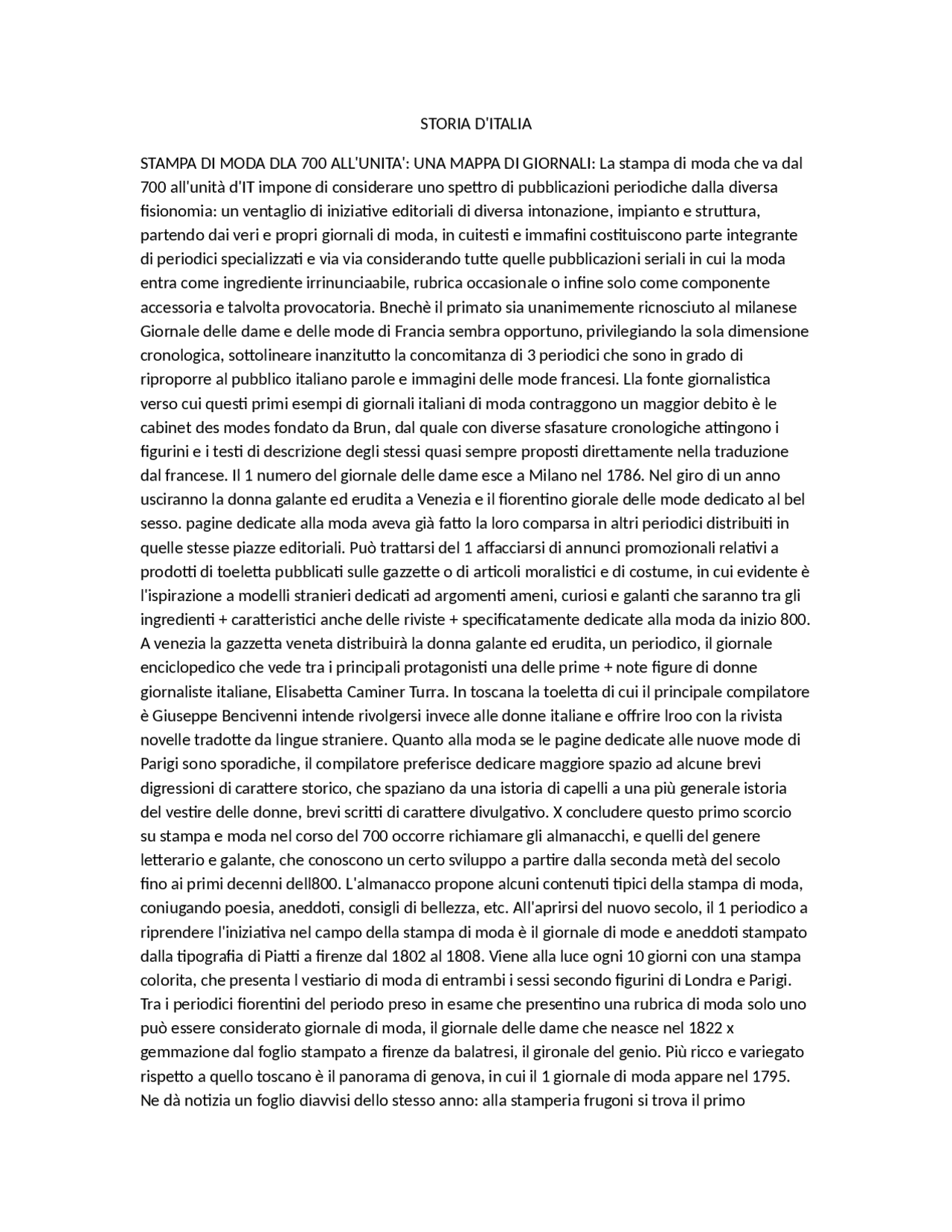 Storia d'Italia contemporanea - Docsity