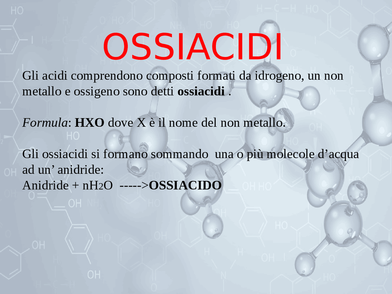 Nomenclatura Ossiacidi | Guide, Progetti e Ricerche di Chimica | Docsity